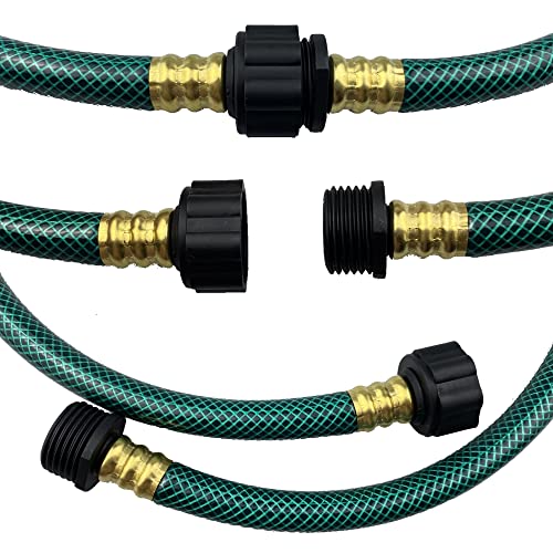 Darnassus PVC Garden Hose 1/2 Inch, Flexible Water Hose with Brass Fittings, No Leaking, Heavy Duty, for Household, Outdoors, Lawns, Patio (15 FT, Green)