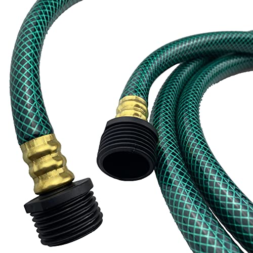 Darnassus PVC Garden Hose 1/2 Inch, Flexible Water Hose with Brass Fittings, No Leaking, Heavy Duty, for Household, Outdoors, Lawns, Patio (15 FT, Green)