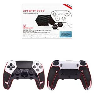 Hotline Games 2.0 Plus Controller Grip Compatible with PS5 DualSense Edge Controllers Grips Tape, Textured Soft Skin Kit, Anti-Slip, Sweat-Absorbent, Easy to Apply (for Handle Grips)