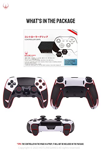 Hotline Games 2.0 Plus Controller Grip Compatible with PS5 Dualsense Edge Controller Controllers Grips Tape, Anti-Slip, Sweat-Absorbent, Easy to Apply (for Handle Grips+Buttons+Triggers)