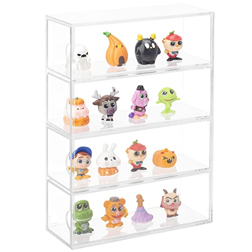 JOYMOMO Acrylic Display Case 4 Layer Mini Action Storage Box Cabinet Organizer for Mini Toys