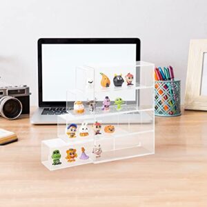 JOYMOMO Acrylic Display Case 4 Layer Mini Action Storage Box Cabinet Organizer for Mini Toys