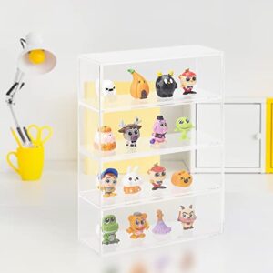 JOYMOMO Acrylic Display Case 4 Layer Mini Action Storage Box Cabinet Organizer for Mini Toys