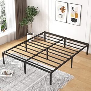 ALDRICH 18 Inch Metal King Size Bed Frame - Black Basic Anti Squeak Steel Slats Platform, Easy Assembly Heavy Duty Noise Free Bedframes, No Box Spring Needed