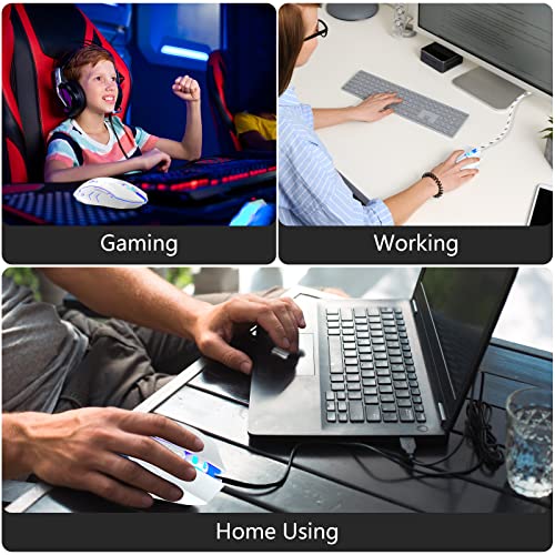 FUWANG Wired Gaming Mouse, USB Computer Mouse with RGB Backlit, 7200 DPI Optical Sensor, Ergonomic Gamer Mouse with 6 Programmable Buttons for Windows/PC/Mac/Laptop Gamer