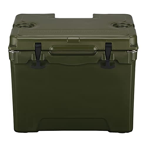 FOROUT Hard Cooler with Wheels and Handle, 40 Quart Ice Chest with Wheels Keeping Ice Cold for Days, Great for The Beach, Boat, Travel,Fishing, Barbecue or Camping Army Green