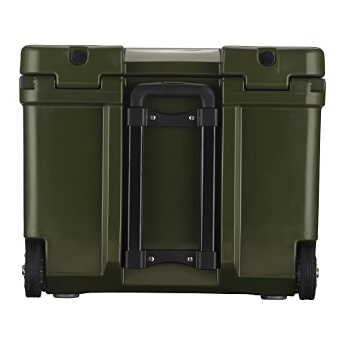 FOROUT Hard Cooler with Wheels and Handle, 40 Quart Ice Chest with Wheels Keeping Ice Cold for Days, Great for The Beach, Boat, Travel,Fishing, Barbecue or Camping Army Green