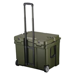 FOROUT Hard Cooler with Wheels and Handle, 40 Quart Ice Chest with Wheels Keeping Ice Cold for Days, Great for The Beach, Boat, Travel,Fishing, Barbecue or Camping Army Green