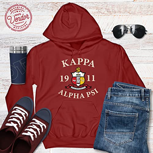 BBGreek Kappa Alpha Psi Fraternity Paraphernalia - Nupe - Pullover Hooded Sweatshirt (Hoodie) - Official Vendor - Collegiate Crest Cardinal 4X-Large