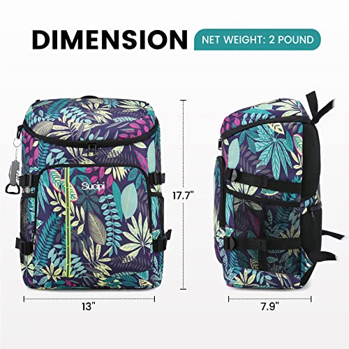 Sucipi Insulated Cooler Backpack with 4 Ice Packs 36 Cans Leakproof Soft Cooler Bag Lightweight Backpack Cooler for Picnic Fishing Hiking Camping Park Beach