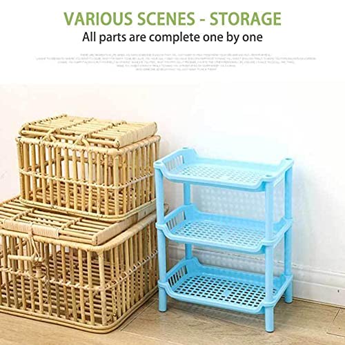 PLGEBR 3 Layers Kitchen Organizer Storage Rack Plastic Assembled Sundries Organization Holder Bathroom Home Storage Shelf