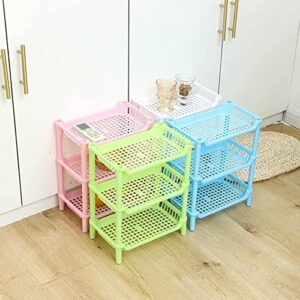 PLGEBR 3 Layers Kitchen Organizer Storage Rack Plastic Assembled Sundries Organization Holder Bathroom Home Storage Shelf