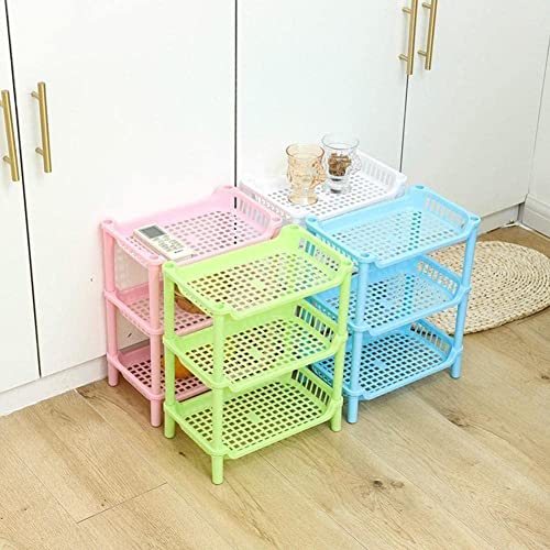 PLGEBR 3 Layers Kitchen Organizer Storage Rack Plastic Assembled Sundries Organization Holder Bathroom Home Storage Shelf