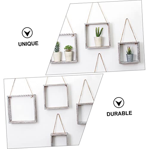 Levemolo Organizer Farmhouse Display Living Storage Rack Ledge Board Wood Wall Holder Corner Wooden Pendant Rope Boards Bedroom Shelves Shelving Cm Decoration Room Stand Decorative for