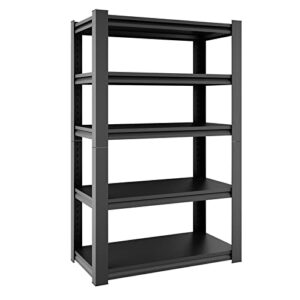 leariso 5-tier garage shelving heavy duty, adjustable garage storage shelves, metal shelves for storage, utility shelf rack for warehouse basemen pantry kitchen, 31.5" w x 15.7" d x 63" h…