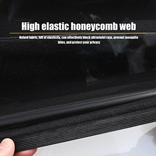 Yonput 2 PCS Breathable SUV Front Side Window Shades, Universal Car Side Window Sun Shade UV Protection and Cover, Car Curtain with Two Holes Anti-Exposure Mosquito Net (Black)