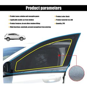 Yonput 2 PCS Breathable SUV Front Side Window Shades, Universal Car Side Window Sun Shade UV Protection and Cover, Car Curtain with Two Holes Anti-Exposure Mosquito Net (Black)