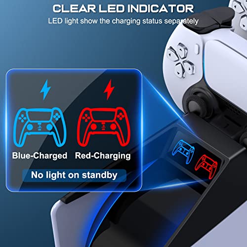 PS5 Controller Charging Station - Fast Charging Dock Compatible with PS5 Controller Charger, Replacement for Playstation 5 DualSense Charging Station - Black