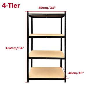 AUTOFU Shelves for Storage Closet Pantry Kitchen Office Garage Shed Shelving Unit 31" W x 16" D x 64" H Metal Steel Utility Racks 4-Tier Shelf No Screws Free Standing