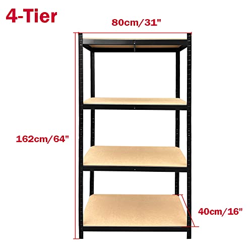 AUTOFU Shelves for Storage Closet Pantry Kitchen Office Garage Shed Shelving Unit 31" W x 16" D x 64" H Metal Steel Utility Racks 4-Tier Shelf No Screws Free Standing