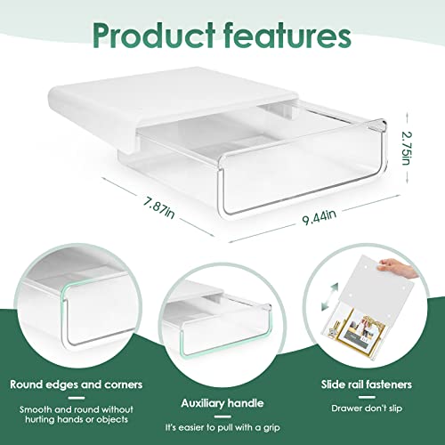 The Drawers Under The Table are Easy to Organize, Transparent Plastic Pencil Drawer Under The Table, Hidden Drawer, Transparent Pencil Drawer (Large)