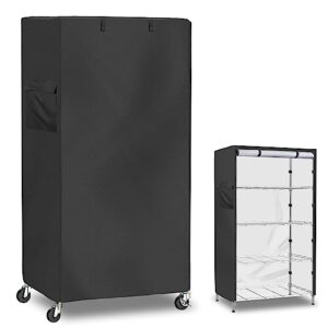 dalema waterproof shelf cover,heavy duty dustproof storage shelving unit cover,durable steel organizer wire rack covers,shelf display rack protector cover with zipper.(black,fits 36x18x72 shelf)