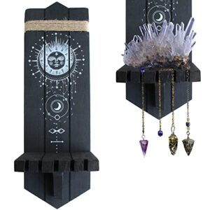 Witchy Home Decor Witchy Gifts Crystals Display Shelf, Wall Shelf Display Wall Candle Holder for Pagan Aesthetics Room Decor Boho Spiritual Decorations for Crystal Lovers Pendulum Holder, set of 2