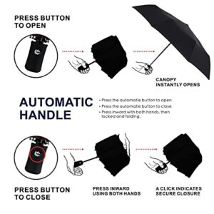 NIKIOYE Umbrella Windproof Travel Umbrella - Wind Resistant, Small - Compact, Light, automatic opening and closing, Mini, Folding and Portable - Backpack, Car, Purse Umbrellas for Rain - Men and Women