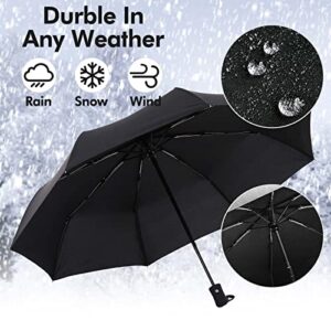 NIKIOYE Umbrella Windproof Travel Umbrella - Wind Resistant, Small - Compact, Light, automatic opening and closing, Mini, Folding and Portable - Backpack, Car, Purse Umbrellas for Rain - Men and Women