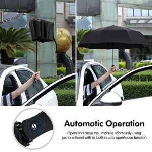 NIKIOYE Umbrella Windproof Travel Umbrella - Wind Resistant, Small - Compact, Light, automatic opening and closing, Mini, Folding and Portable - Backpack, Car, Purse Umbrellas for Rain - Men and Women