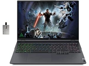 lenovo 2022 legion 5 pro 16" qhd 165hz gaming laptop, amd ryzen 9 6900hx, 32gb ddr5 ram, 2tb pcie ssd, nvidia geforce rtx 3070ti, backlit keyboard, 720p webcam, grey, win 11, 32gb snowbell usb card