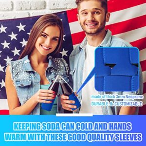 100 Pack Blank Beer Can Cooler Sleeves Soft Insulated Reusable Drink Cooler Bulk Collapsible Sublimation Can Cooler Sleeves for Wedding Party Supplies (Royal Blue)