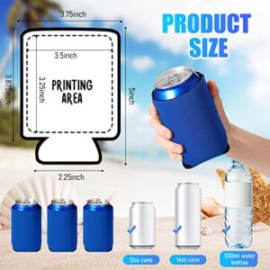 100 Pack Blank Beer Can Cooler Sleeves Soft Insulated Reusable Drink Cooler Bulk Collapsible Sublimation Can Cooler Sleeves for Wedding Party Supplies (Royal Blue)