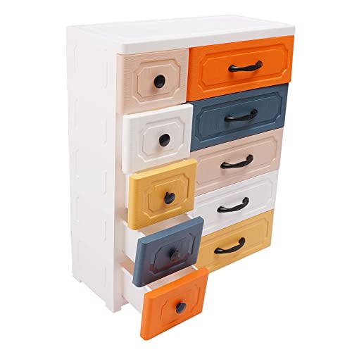 CNCEST Plastic Drawers Dresser Plastic Dresser Storage 6 Drawers Dressers Storage Cabinet for Clothes Plastic Silent Pulleys Easy Movement for Bedroom Living Room Home Office 29.52"x12.2"x36.64"