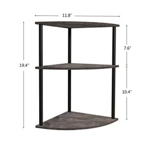 JOIN IRON Desktop Corner Stand, 3 Level Corner Storage Organizer, for Small Spaces, Home Office, Kitchen, Bathroom, 11.8 "L x 11.8" W x 19.2 "H