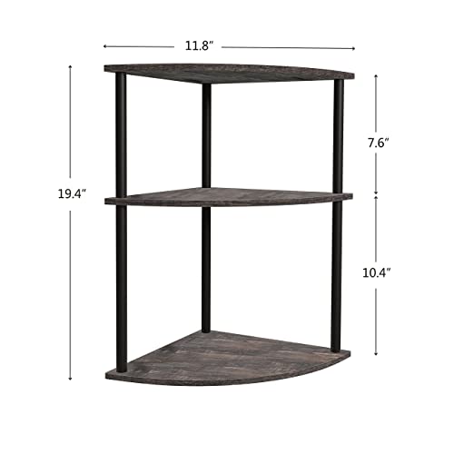 JOIN IRON Desktop Corner Stand, 3 Level Corner Storage Organizer, for Small Spaces, Home Office, Kitchen, Bathroom, 11.8 "L x 11.8" W x 19.2 "H