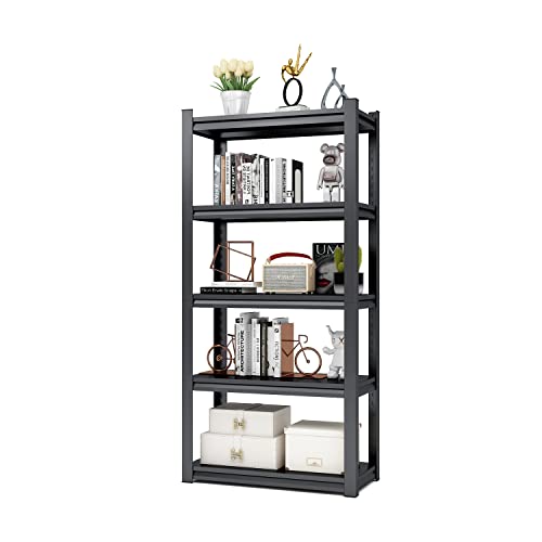 2000LBS Capacity 5-Tier Metal Storage Shelves, Adjustable Garage Shelving Unit, Heavy Duty Shelves Organization Multipurpose Storage Shelf Warehouse Basement Kitchen Living Room, 31.5"W x15.7"D x63"H