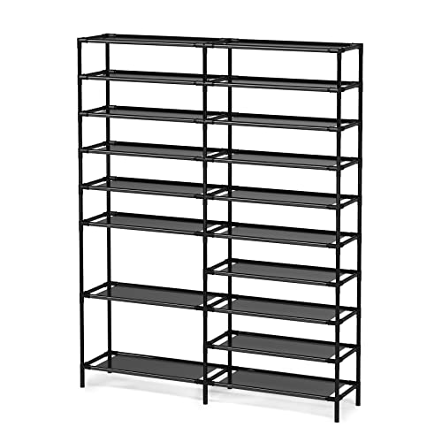 Tribesigns Shoe Rack Organizer Storage for Boot High Heel, 36 Pair 9 Tier Metal Shoes Shelf with Dustproof Nonwoven Fabric Cover for Closet Entryway Garage Bedroom