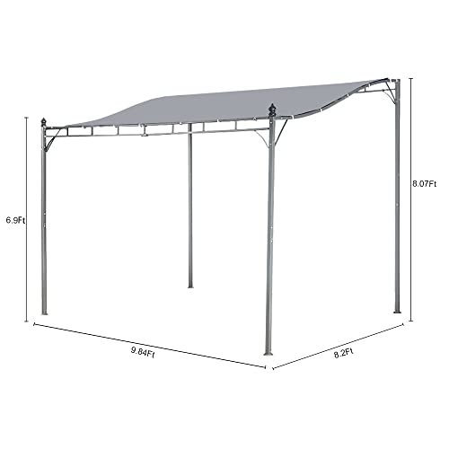 Aweather Steel Outdoor Pergola Gazebo Patio Canopy Shelter Outdoor Sun Shade for Door Porch,Garden, Backyard,Grill (Grey)