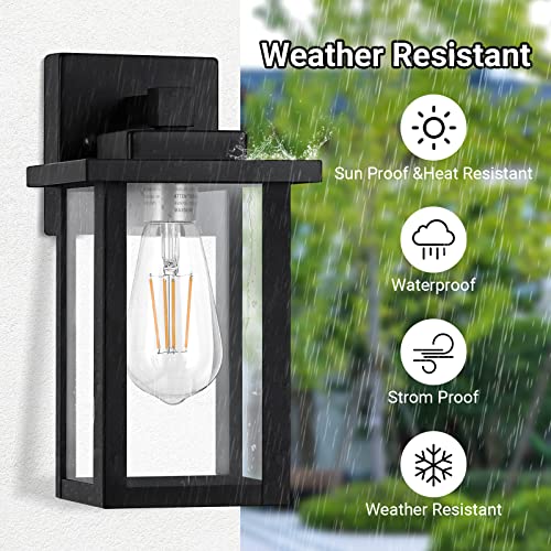 WIHTU Outdoor Porch Lights Fixtures Wall Mount, Dusk to Dawn Outdoor Lighting Fixtures for House, Sensor Exterior Wall Lights, Waterproof Sconce Outside Lamp, Anti Rust Wall Lantern for Garage