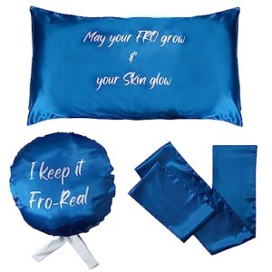 zeta phi beta sorority paraphernalia: satin bonnets, satin pillowcase and satin head scarf - 3 piece set; hair bonnets for black women