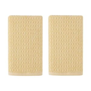 tommy bahama- hand towel set, highly absorbent cotton bathroom decor, low linting & fade resistant (northern pacific yellow, 2 piece)