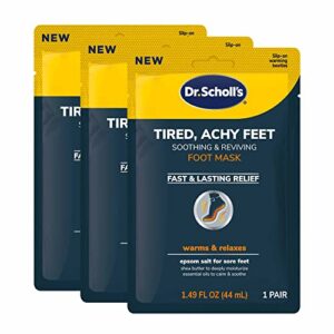 dr. scholl's® tired, achy feet soothing & reviving foot mask, 3 pair, warming booties