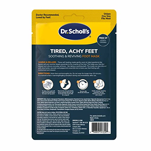 Dr. Scholl's® Tired, Achy Feet Soothing & Reviving Foot Mask, 3 Pair, Warming Booties