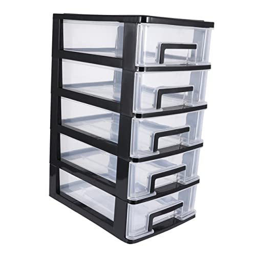 HAPINARY Storage Bins for Clothes Black Dresser Set Clear Container Plastic Organizer Drawers Desktop Drawer Case Plastic Storage Bins with Drawers Storage Rack Locker Storage Box Paper