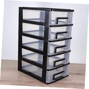 HAPINARY Storage Bins for Clothes Black Dresser Set Clear Container Plastic Organizer Drawers Desktop Drawer Case Plastic Storage Bins with Drawers Storage Rack Locker Storage Box Paper