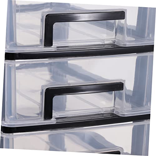 HAPINARY Storage Bins for Clothes Black Dresser Set Clear Container Plastic Organizer Drawers Desktop Drawer Case Plastic Storage Bins with Drawers Storage Rack Locker Storage Box Paper