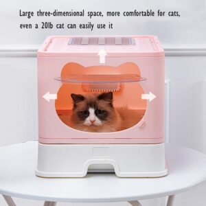 Meikuler Cat Litter Box Large Litter Pan for Cats Foldable Litter Boxes Comes with Cat Litter Scoop (UPG-Pink)