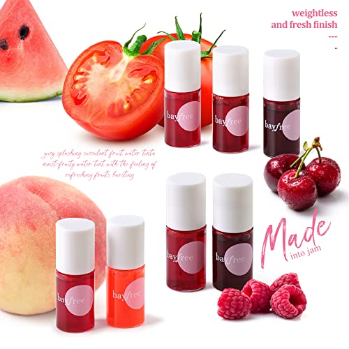 bayfree Lip Tint Stain Set, Lip Stain Long Lasting Waterproof, Lightweight, Non-sticky, Transfer-Proof, Matte Finish Lip Makeup (made into jam)