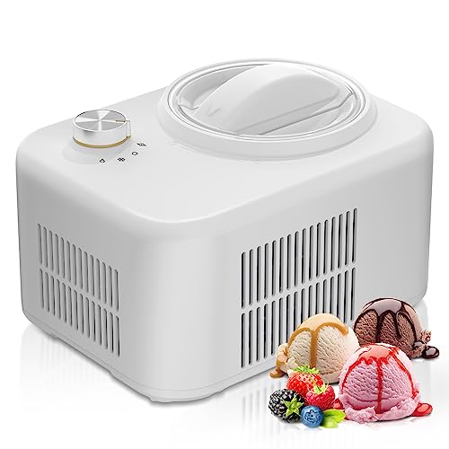 Antarctic Star Ice Cream Maker for Gelato, Freezen Yogurt, Ice Cream Sorbet, Compact Size, Knob-Operated Control, Upper Mixing, Good Choice for Kids